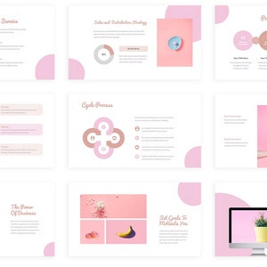 PINK POWERPOINT TEMPLATE, Modern Pink Template, Pink Pitch Deck, Course ...