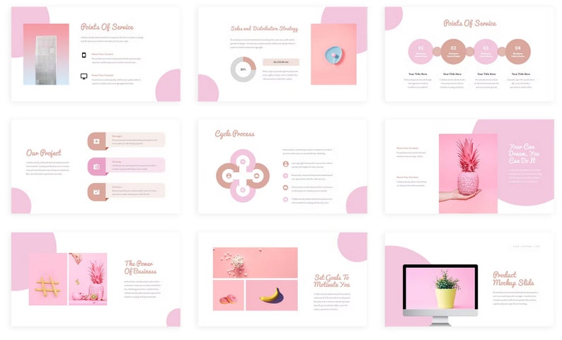PINK POWERPOINT TEMPLATE, Modern Pink Template, Pink Pitch Deck, Course ...