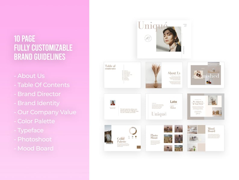 Brand Guidelines Template Customizable Canva Template - Etsy