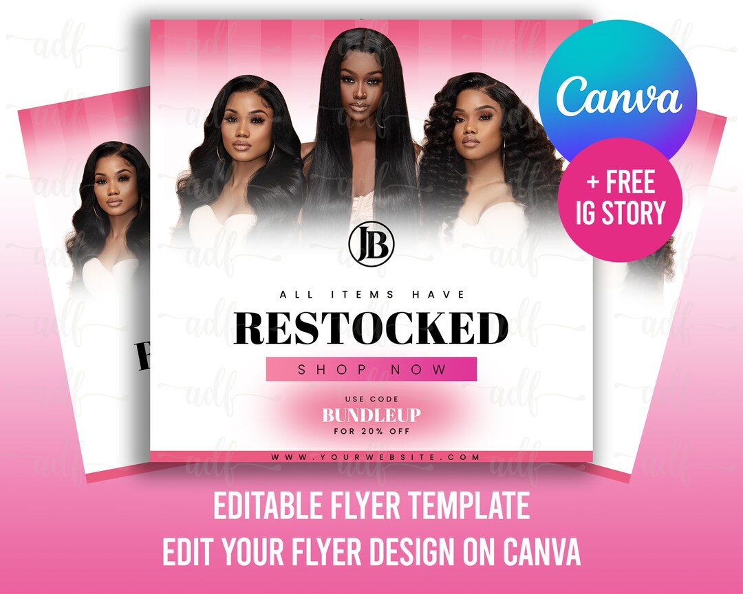Hair Flyer, Bundle Deal Flyer, Wig Flyer, Diy Canva Flyer, Bundle Deal ...