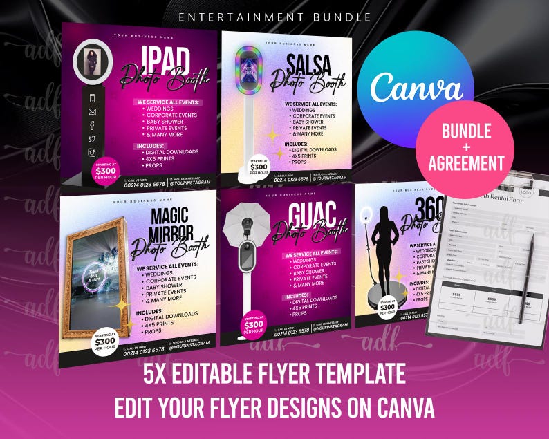 Editable Photo Booth Flyer Templates: Event Photography, Social Media ...