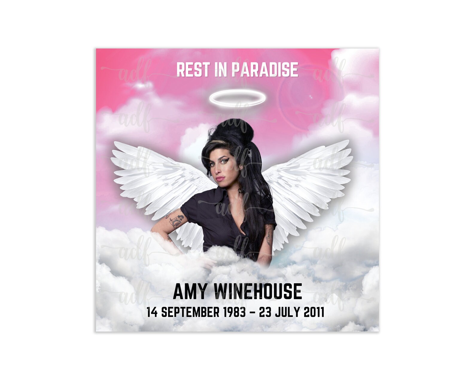 RIP Angel Wings Instagram Template, Instant Download, Digital Memorial ...