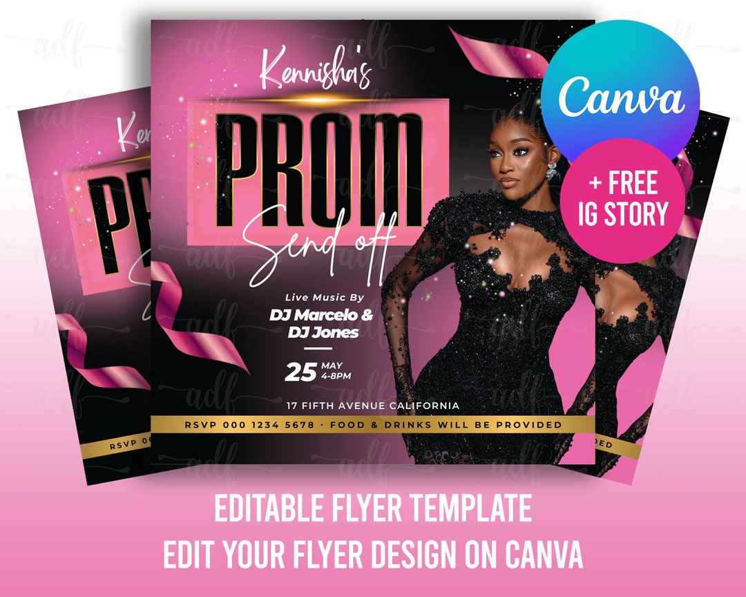 Prom Send off Flyer, Prom Flyer, Prom Invitation, MUA Flyer, Prom Party ...