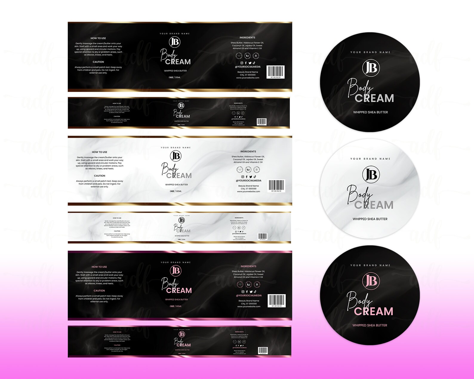 BODY PRODUCT Jar Label DIY Wrap Around Label Lid Labels - Etsy