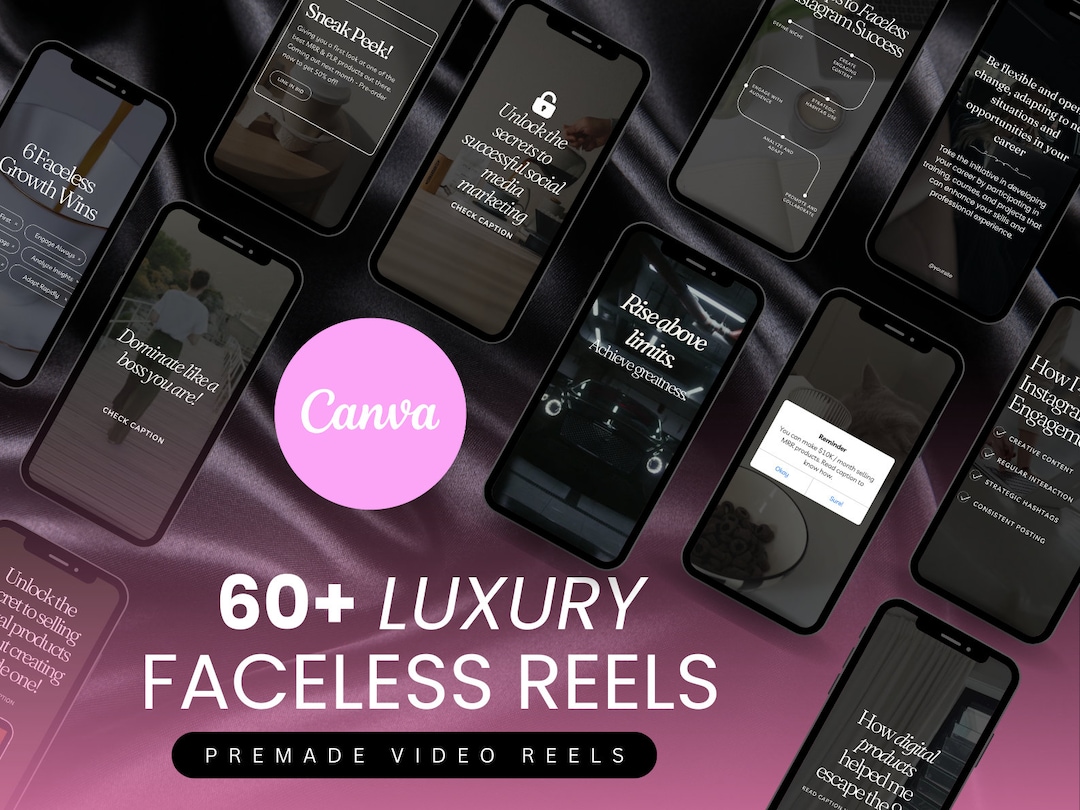Luxury Faceless Reels: Social Media Templates for Canva - Etsy