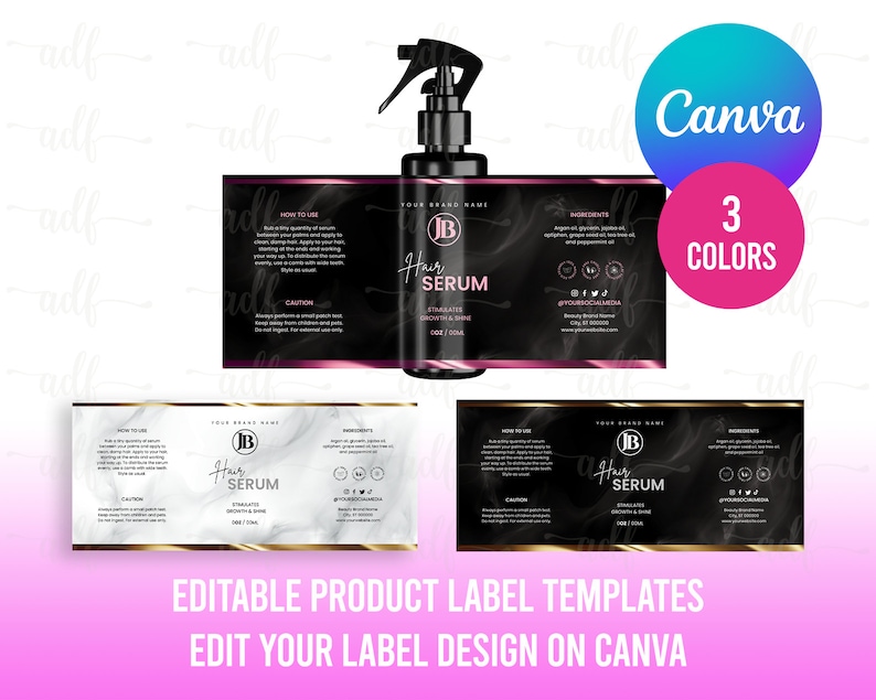 Spray Bottle Label Template, Hair & Beauty, DIY (canva) - Etsy