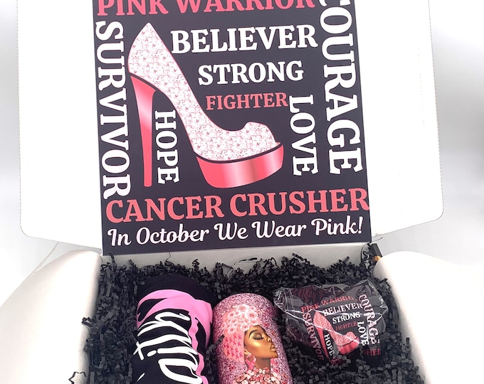 Breast Cancer Gift Basket - Breast Cancer Gift Box - Self Care Gift Box - Gifts for Her- Breast ...