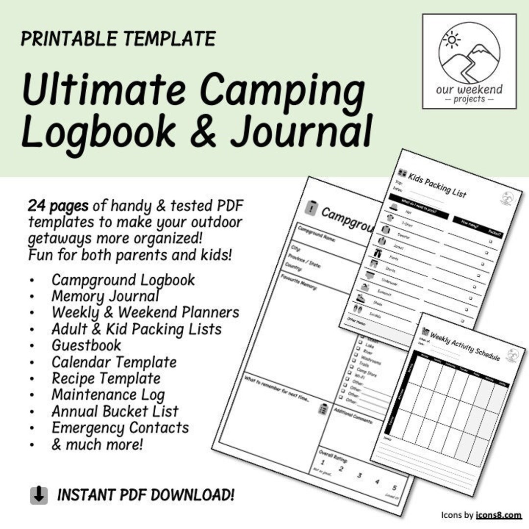 Ultimate Camping-outdoor Adventure Logbook-journal for - Etsy