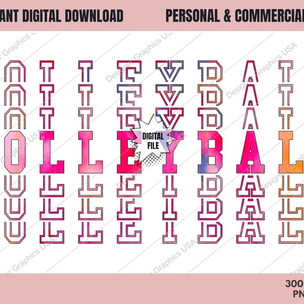 Volleyball Font - Etsy