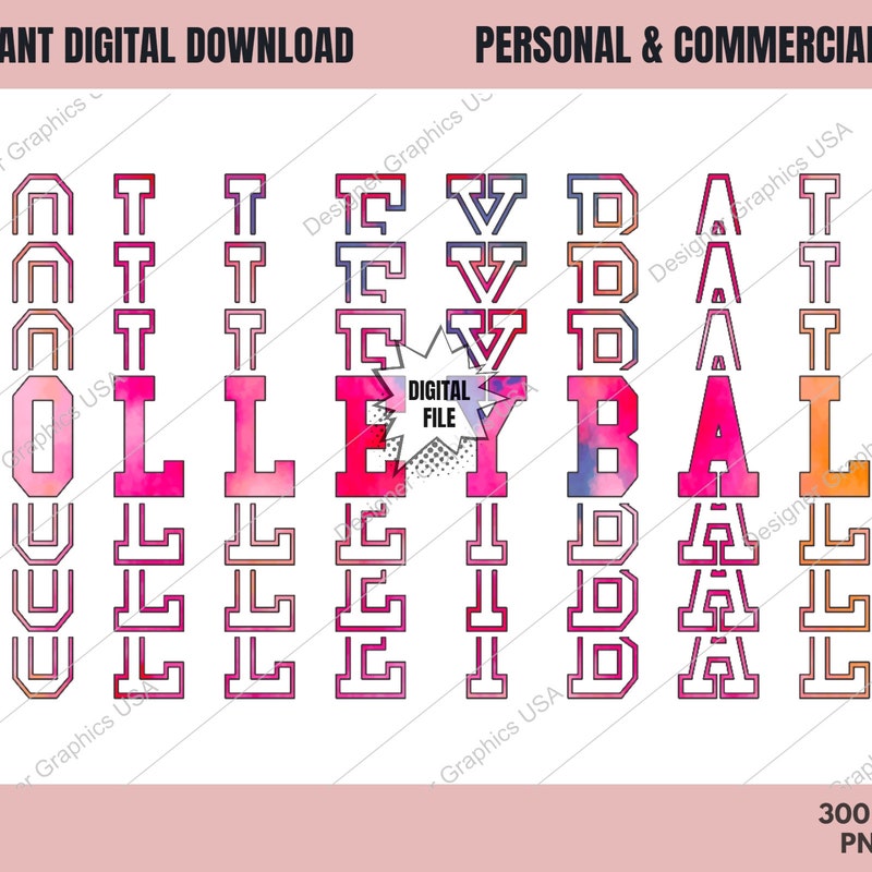Volleyball Font - Etsy