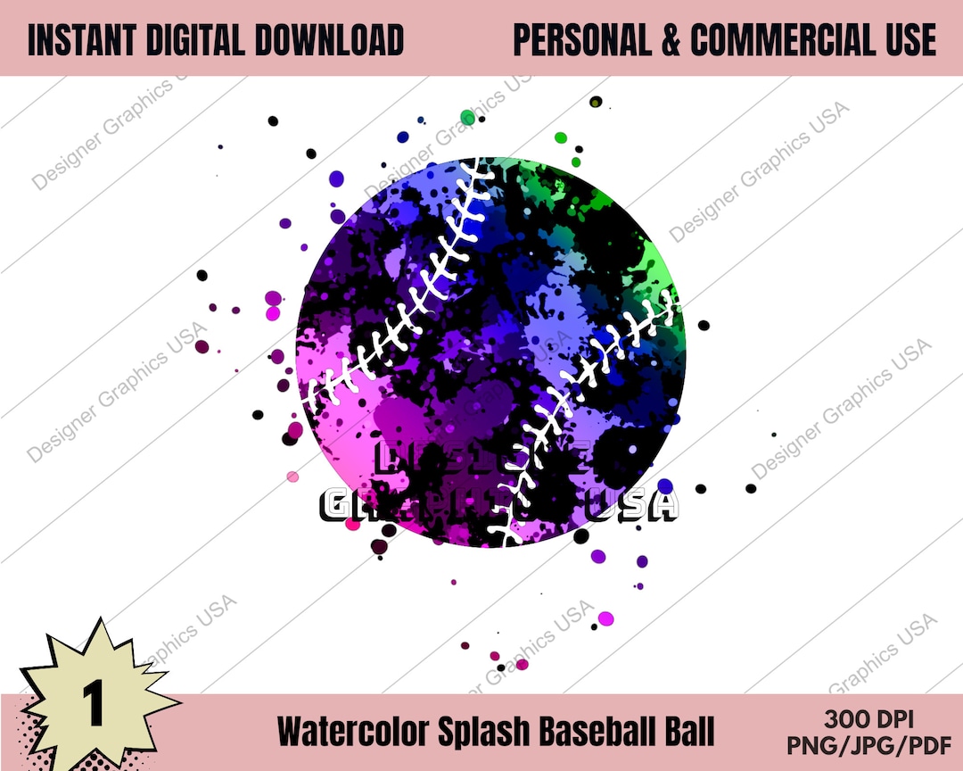 Baseball PNG, Watercolor Baseball Digital, Commercial Use,sports ...