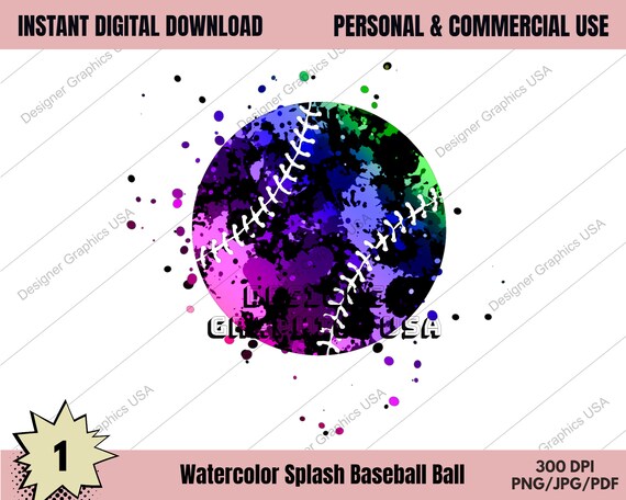 Baseball PNG Watercolor Baseball Digital Commercial - Etsy