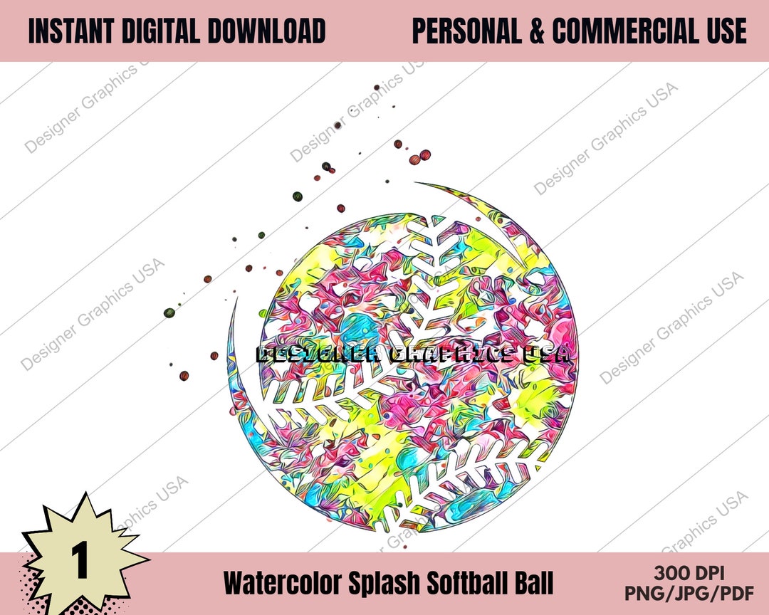 Softball PNG, Watercolor Softball Digital, Commercial Use,sports ...