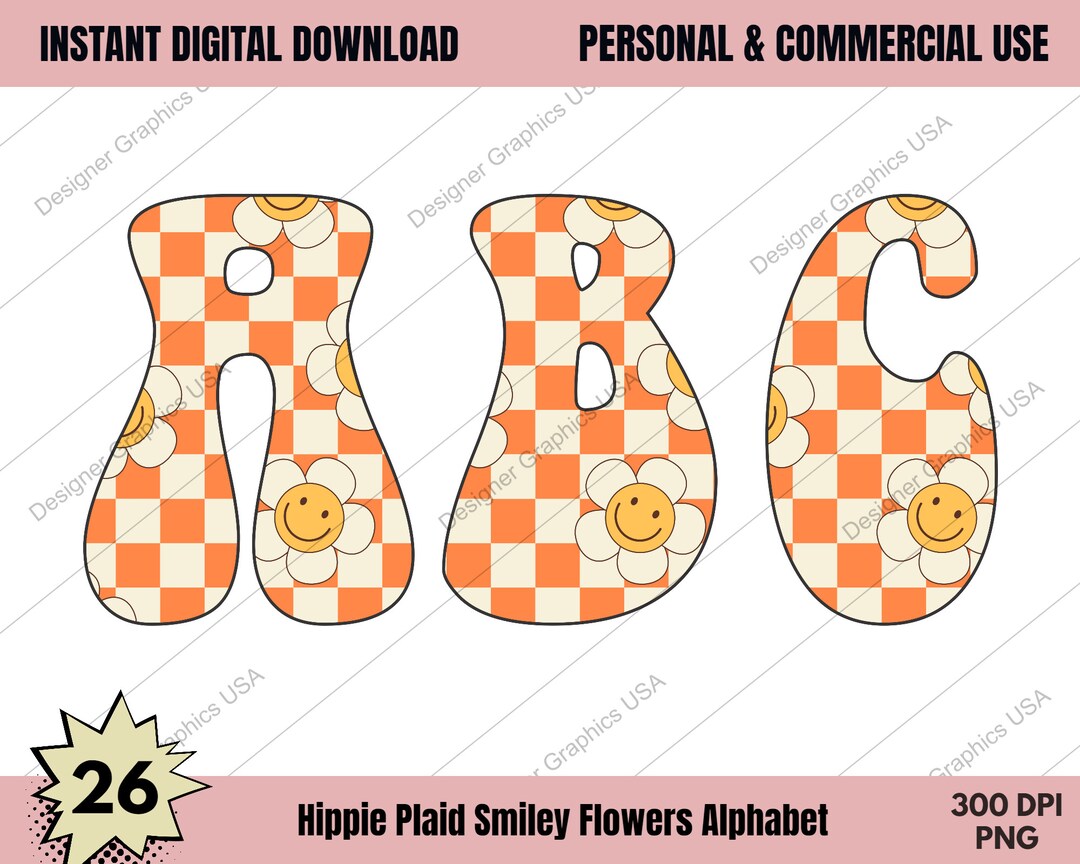 Retro Checkers Hippie Groovy Font Png,commercial Use,sublimation,groovy ...