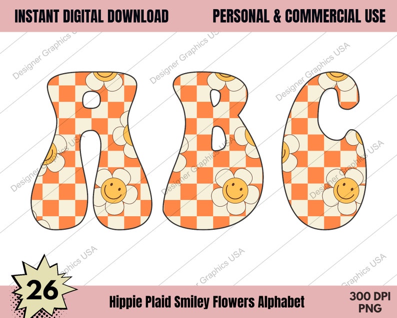 Retro Checkers Hippie Groovy Font Png,commercial Use,sublimation,groovy ...