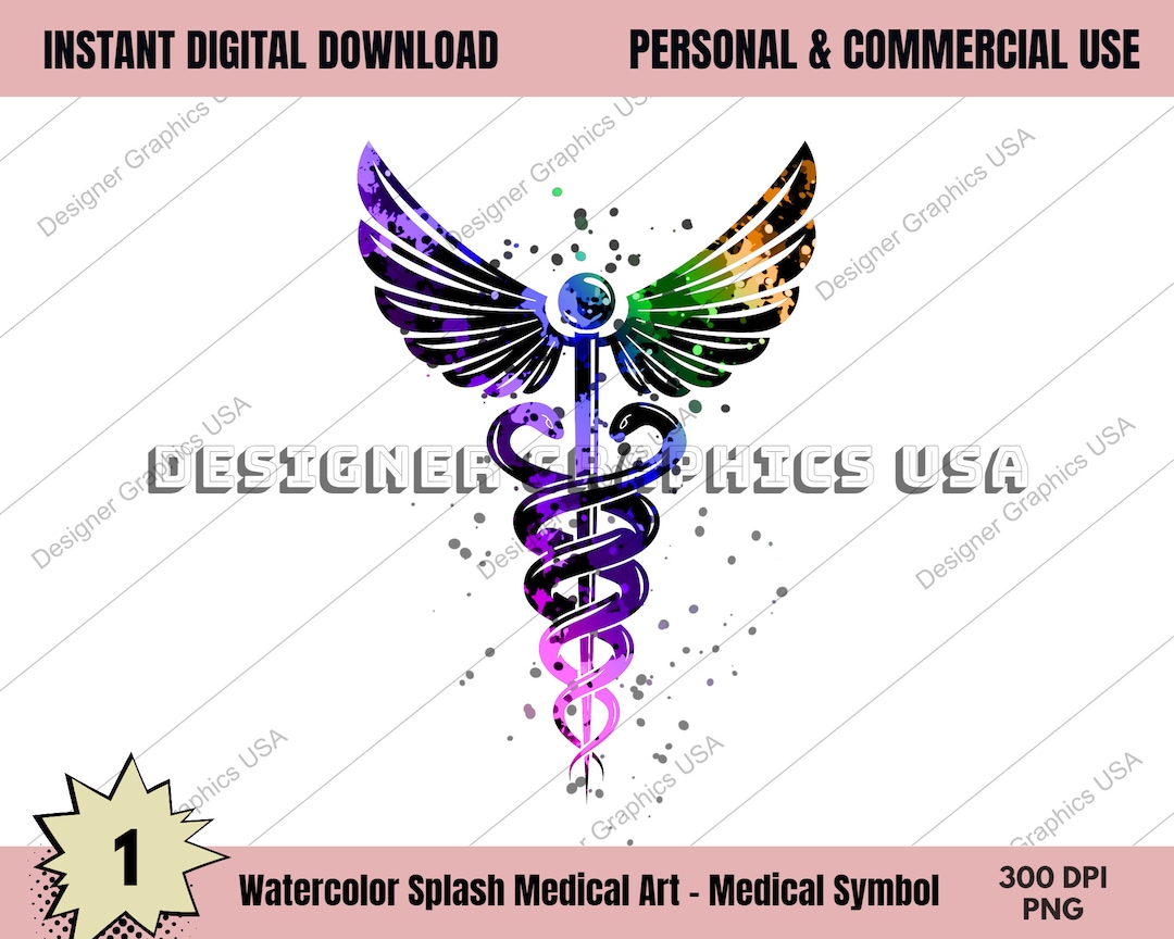 Medical Symbol PNG, Watercolor Medical Symbol Art Hospital Nurse ...