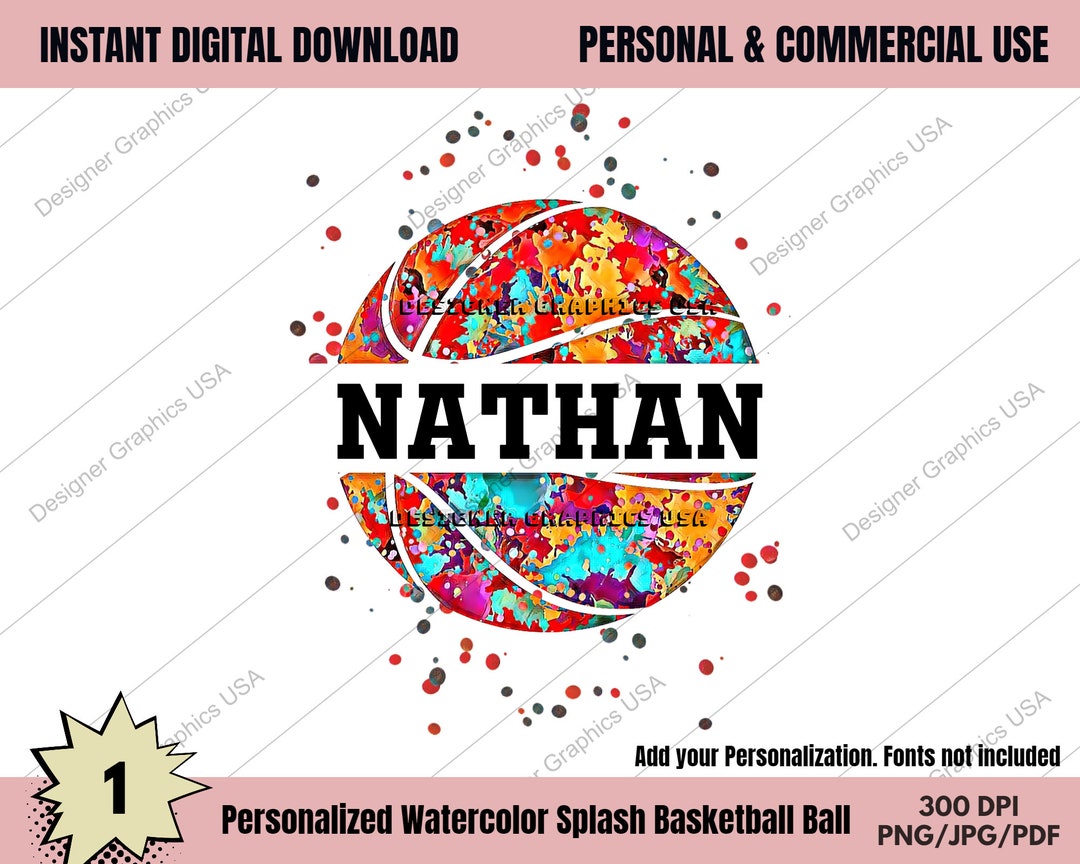 Basketball PNG, Watercolor Basketball Digital, Commercial USE ...