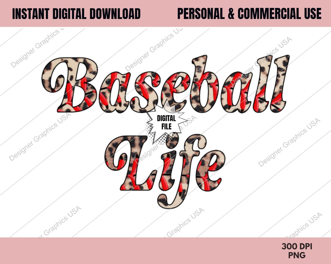 Retro Baseball Life PNG, Vintage Baseball Life, Commercial USE ...