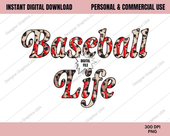 Retro Baseball Life PNG Vintage Baseball Life Commercial - Etsy