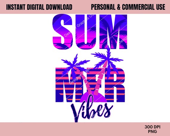 Summer Vibes PNG Summer Png Sunset Beach Png Commercial - Etsy