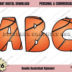 Doodle Digital Png,basketball Doodle Font Png,commercial Use ...