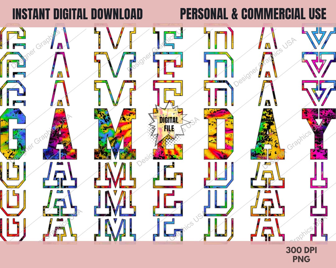 Stacked Gameday PNG, Grunge Gameday Clipart, Commercial USE ...
