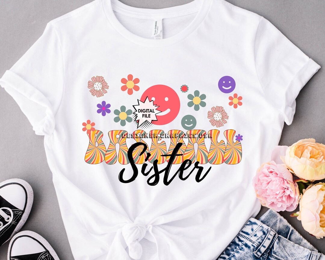 Hippie Baseball Sister PNG, Retro Baseball Font, Commercial Use ...