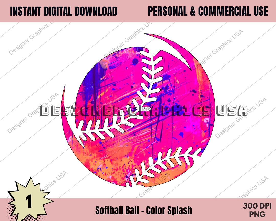 Softball PNG, Watercolor Sports Softball Digital,commercial Use ...