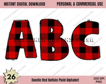 Plaid Letter Font - Etsy