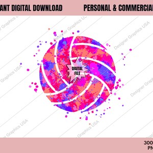 Watercolor Volleyball PNG, Volleyball Paint Splash Sports,commercial ...