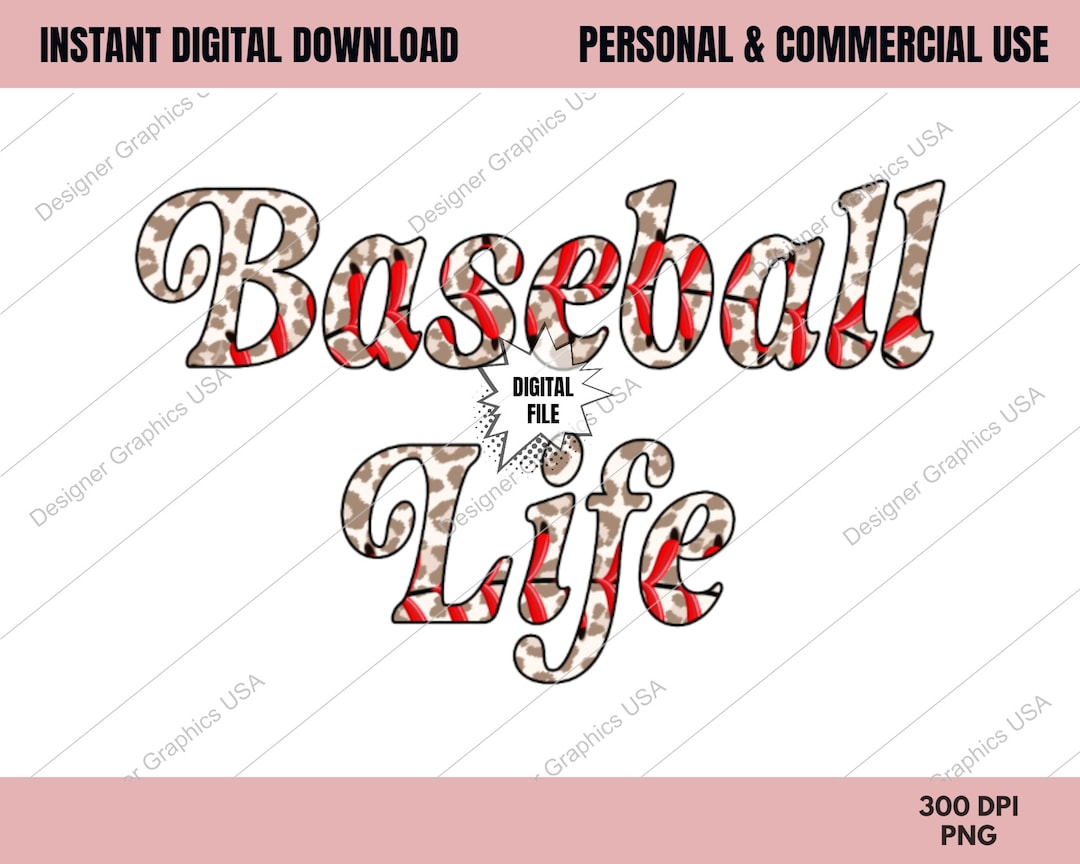 Retro Baseball Life PNG, Vintage Baseball Life, Commercial USE ...
