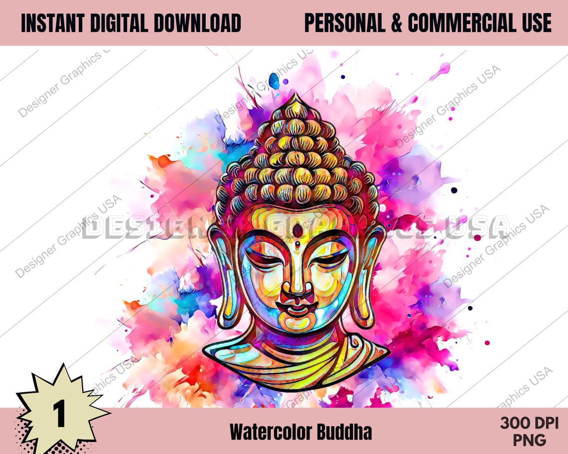 Watercolor Buddha Digital Background | Meditation Backdrop | Buddhism ...