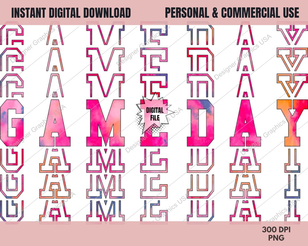 Stacked Gameday Png,gameday Clipart, Commercial USE, Sublimation Design ...
