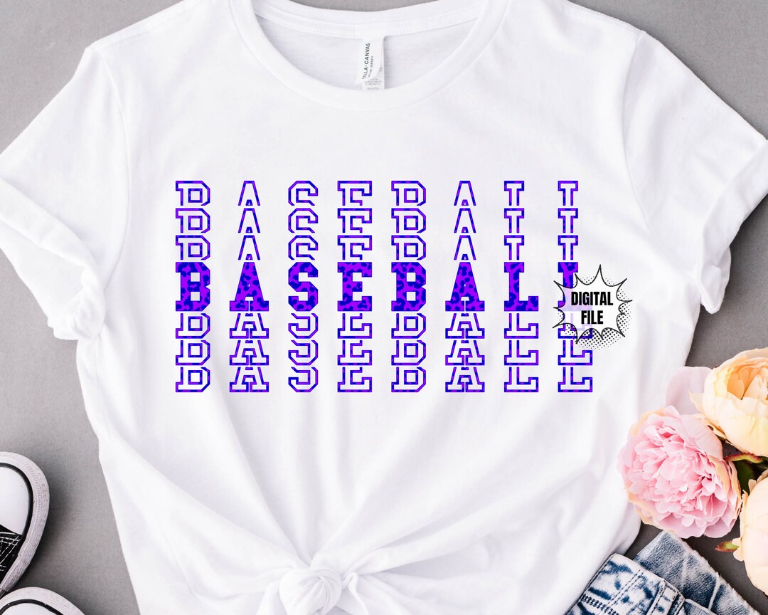 Stacked Leopard Baseball PNG, Baseball Font, Commercial USE ...