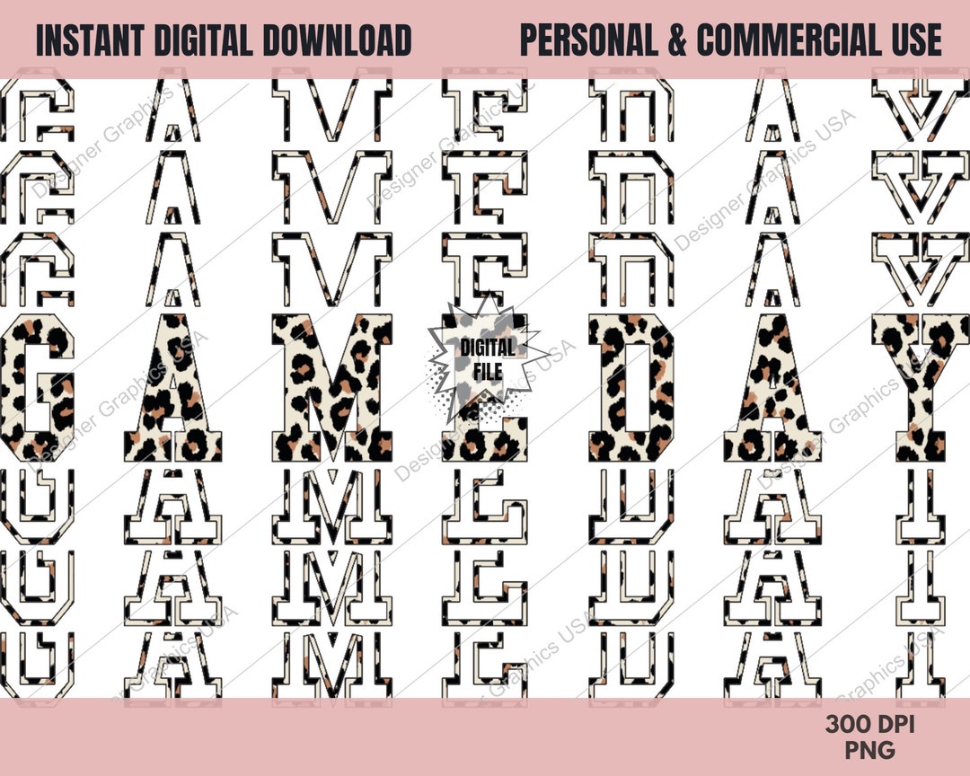 Stacked Gameday PNG, Leopard Gameday Clipart, Commercial USE ...
