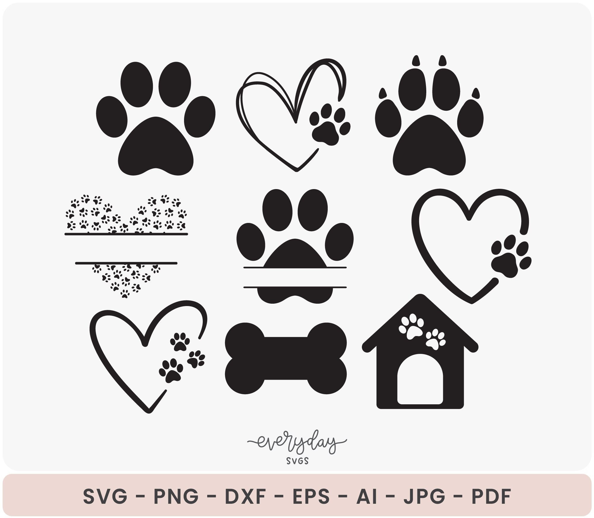 Paw Print Svg, Dog Paw Print Svg, Dog Paw Svg, Paw Svg, Dog Mom Svg ...