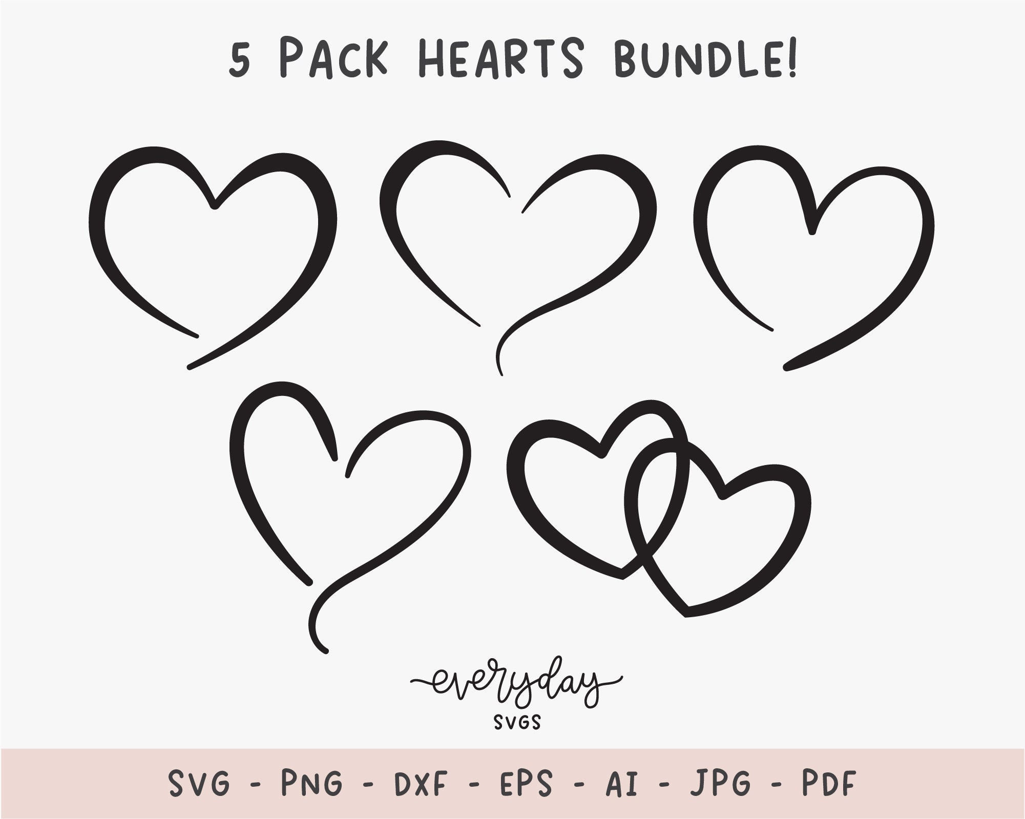 Fancy Heart Svg Bundle Open Heart Outline Svg Hand Drawn Heart Shape