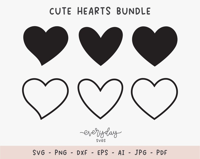 Heart Outline Svg, Heart Svg, Basic Heart Svg, Valentine's Day Heart ...