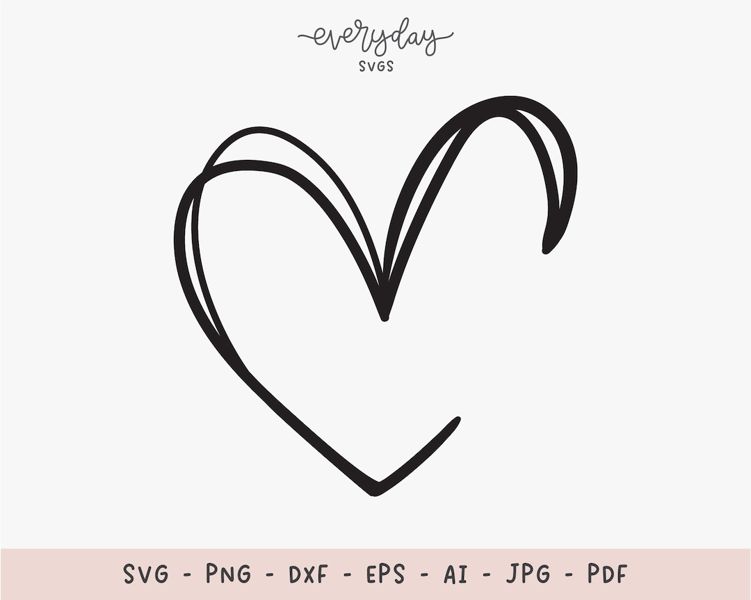 Hand-drawn Heart Svg, Half Heart Name Frame Svg, Scribble Heart Svg POD ...