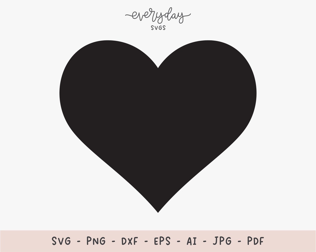 Heart Digital Download | Basic Heart Shape Svg, Heart Png, Kawaii Heart ...