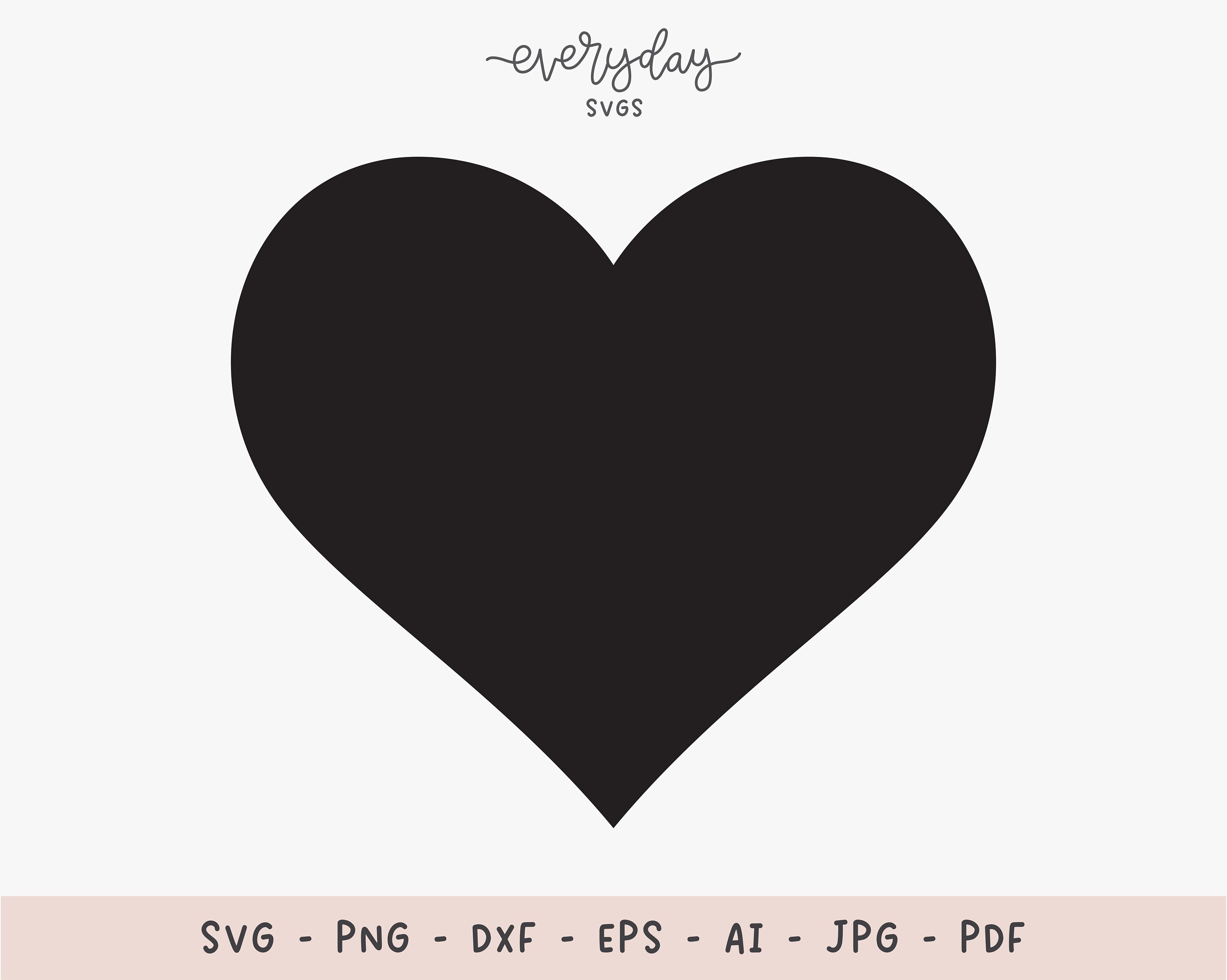 Heart Digital Download Basic Heart Shape Svg, Heart Png, Kawaii Heart ...