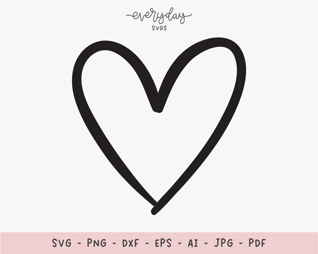 Hand-drawn Heart Svg, Doodle Heart Frame Svg, Scribble Heart Svg for ...