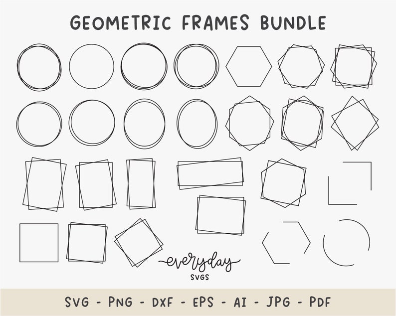 Double Frames Svg Bundle, Wreath Border Svg for Cups & Shirts, Square ...