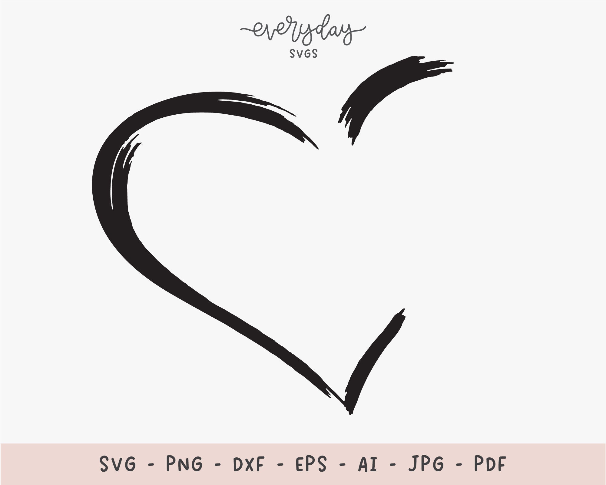 Hand-drawn Half Heart Svg, Scribble Heart Shape Svg, Doodle Heart Frame ...