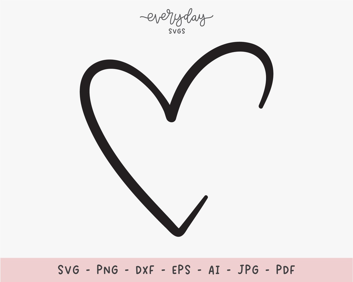 Hand-drawn Half Heart Svg, Scribble Heart Shape Svg, Doodle Heart Frame ...