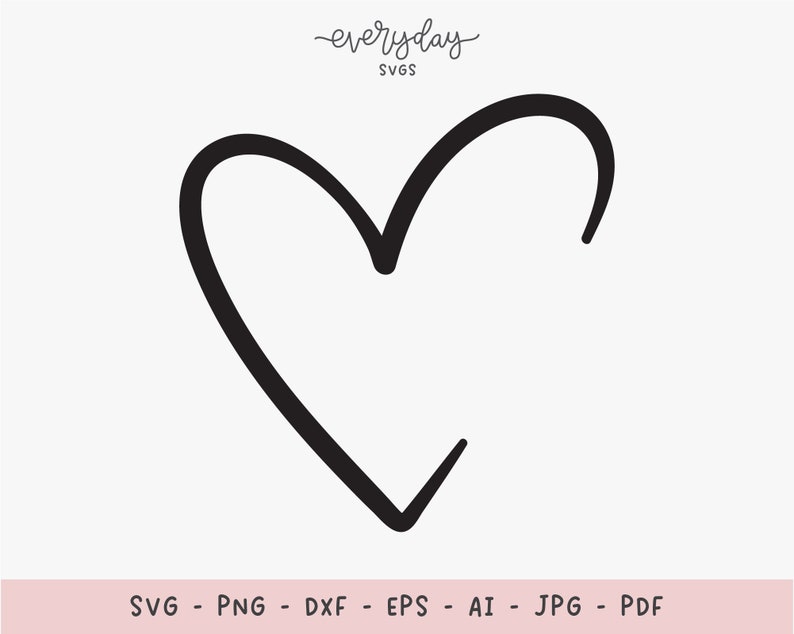 Hand-drawn Half Heart Svg, Scribble Heart Shape Svg, Doodle Heart Frame ...