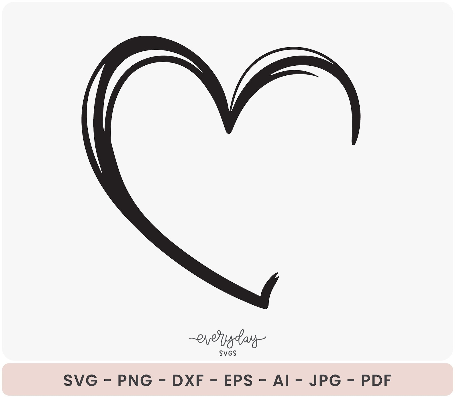 Hand-drawn Half Heart Svg, Scribble Heart Shape Svg, Doodle Heart Frame ...