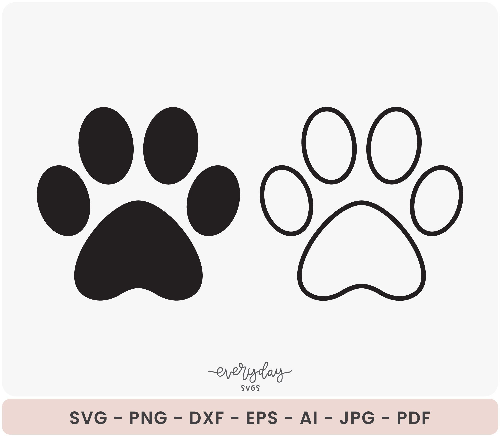 Paw Print Outline Svg Dog Paw Clipart Cat Paw Svg Animal - Etsy Australia