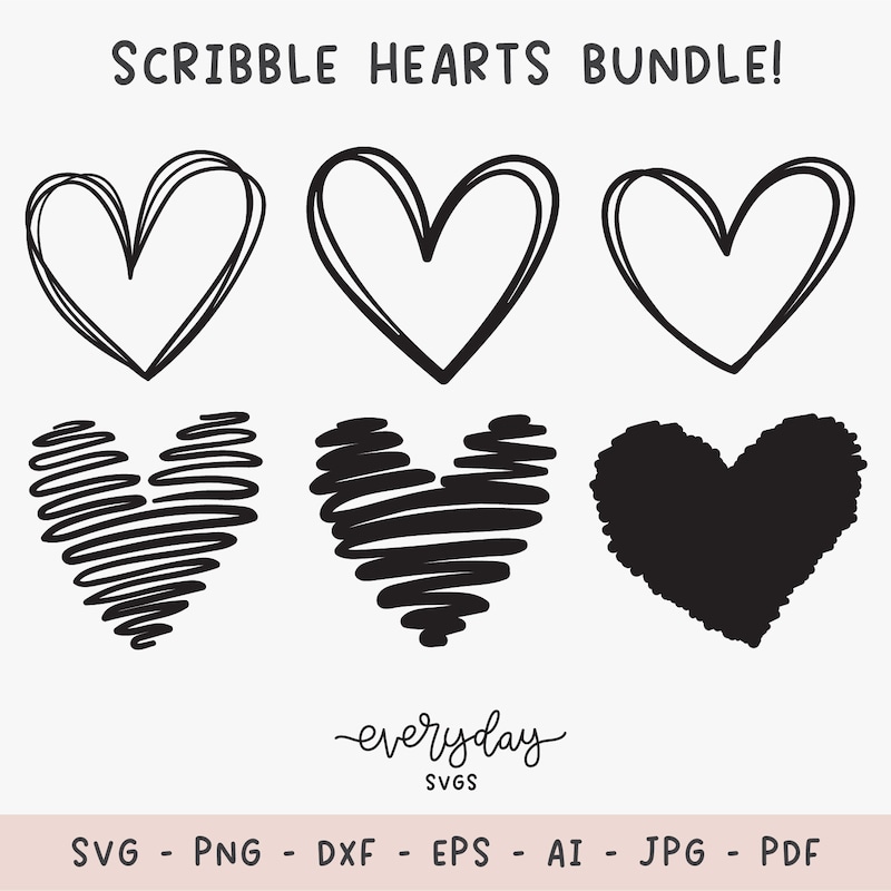 Scribble Heart - Etsy