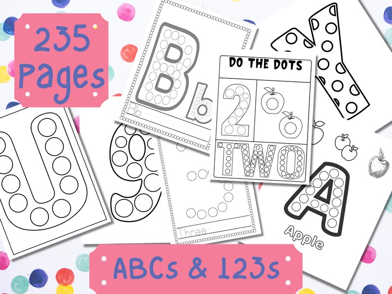 Printable Abcs 123s & Shapes Dot Marker Pages. Instant - Etsy